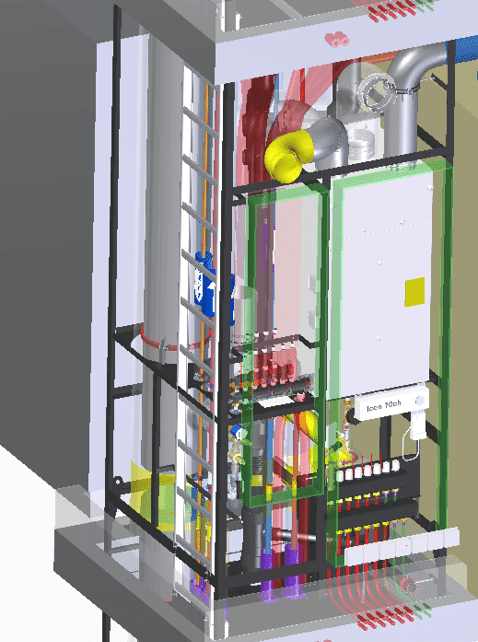 Service shafts can be supplied with many installations